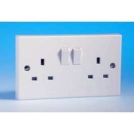 MLA SN9000 13 AP 2 GANG SWITCHED SOCKET WHITE